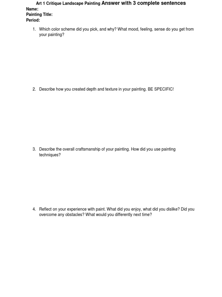 Landscape Selfcrit Rubric | PDF