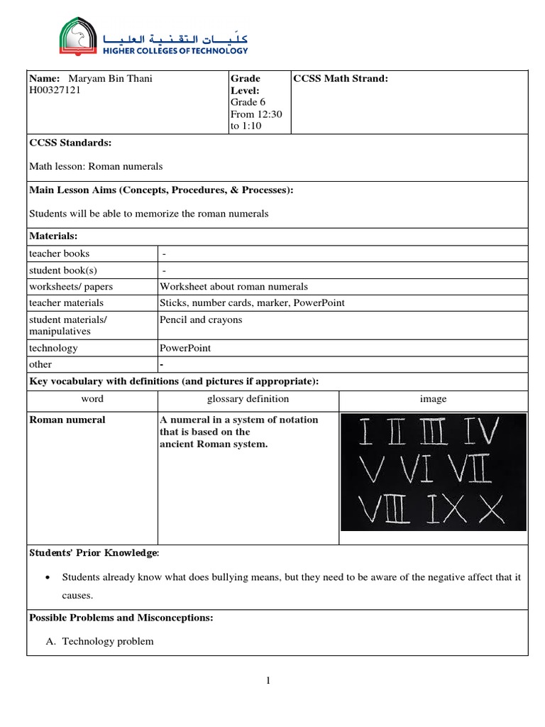 Roman Numerals LP | PDF | Roman Empire | Teaching Mathematics