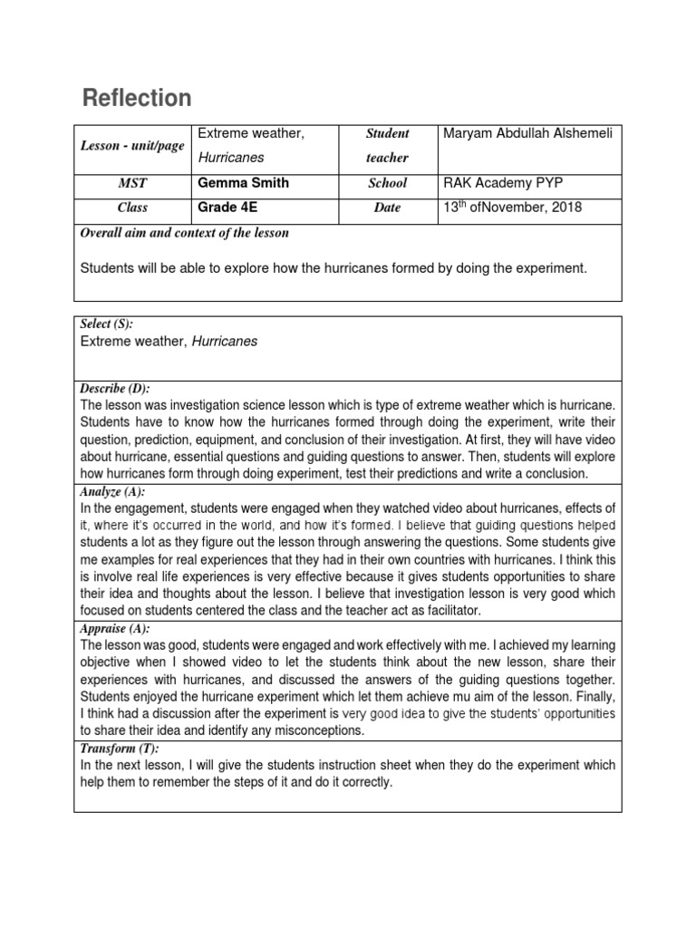 Lesson Reflection - 7 | PDF
