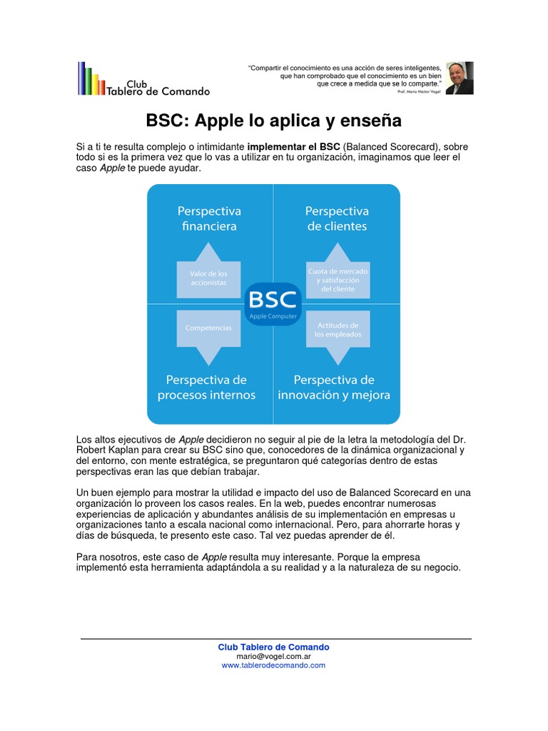 BSC Apple PDF | PDF | Apple Inc. | Planificación