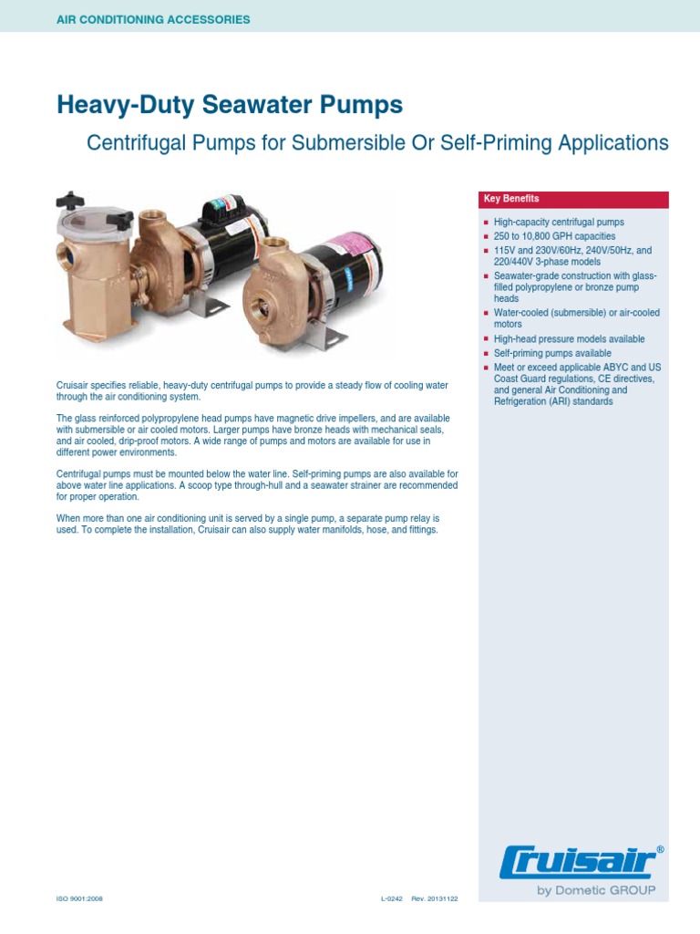 cruisair seawater pumps | Pump | Continuum Mechanics
