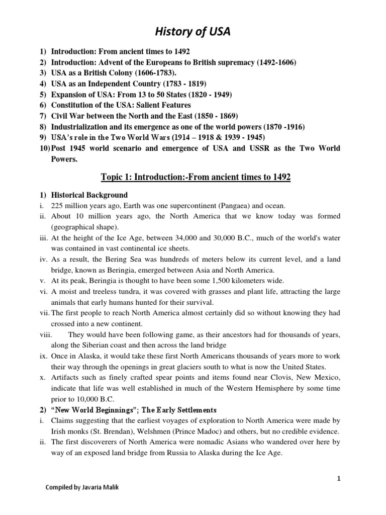 Comprehensive History of the USA | PDF | United States Bill Of Rights ...
