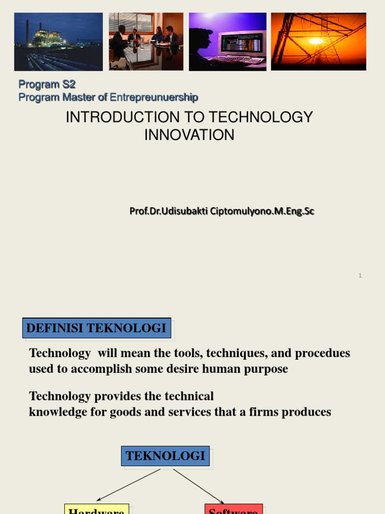 Introduction To Technology Innovation: Program S2 Program Master of ...