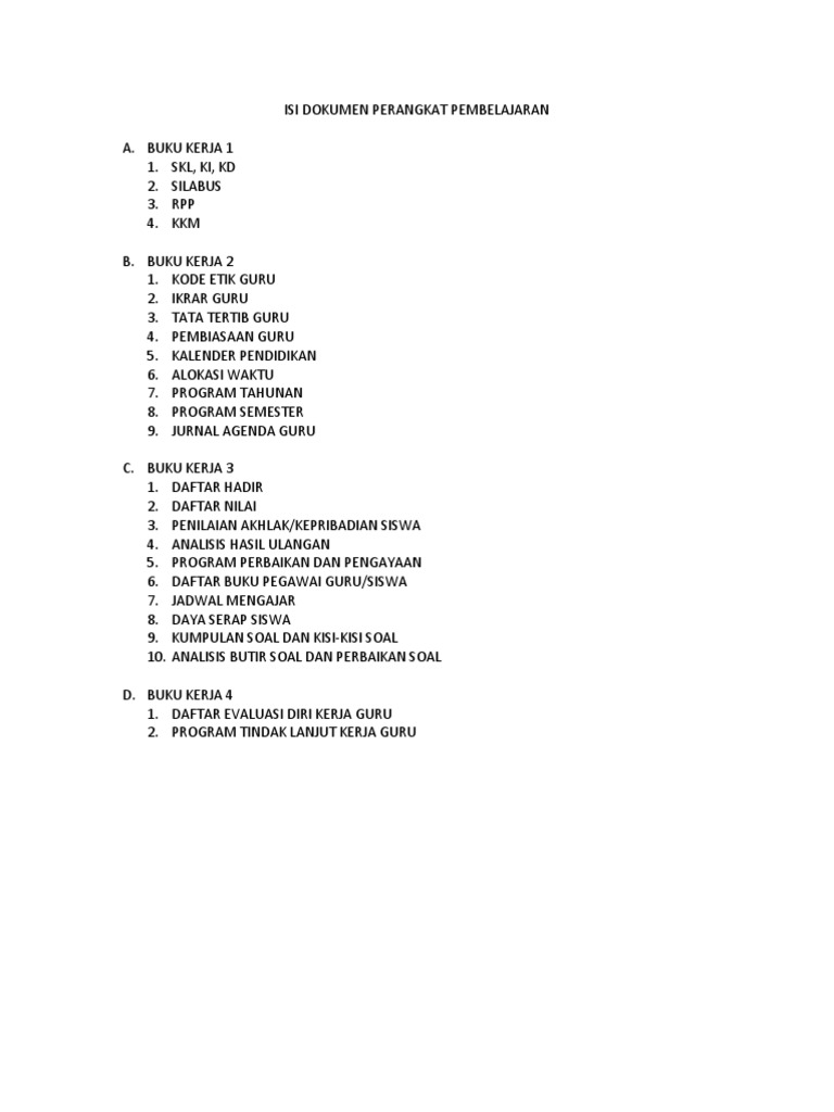 Isi Dokumen Perangkat Pembelajaran | PDF