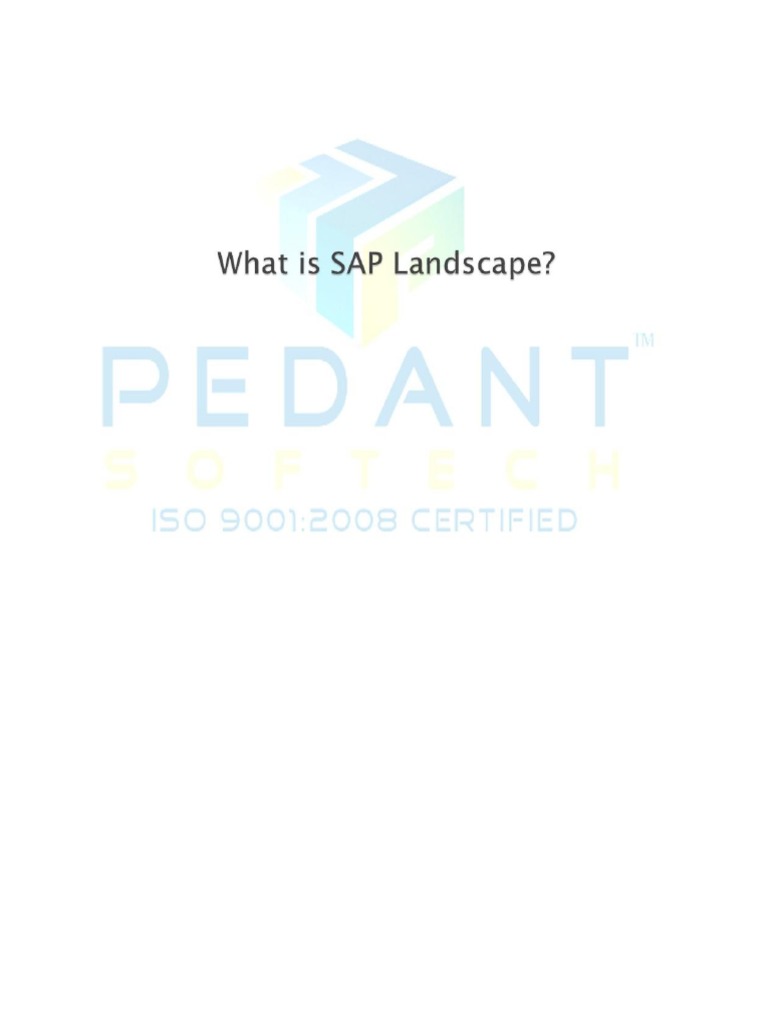 SAP Landscape | PDF