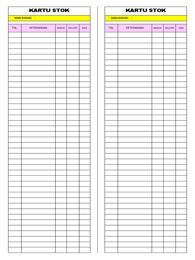 Format Kartu Stok Apotek | PDF