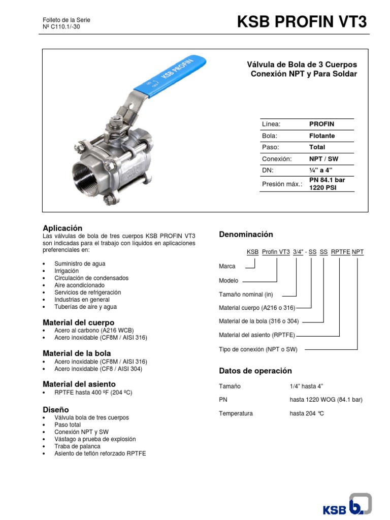 Profin VT3 - C110.1!1!30 - Folleto de La Serie | PDF | Materiales | Ingeniería de Edificación