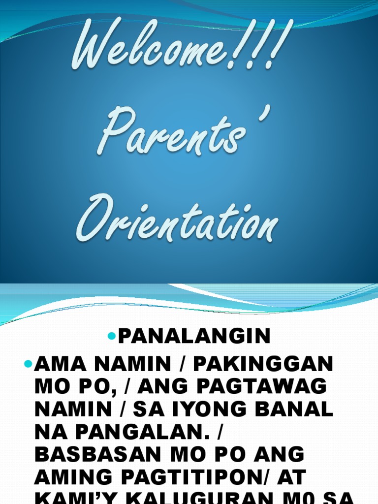 Parents Orientation | PDF