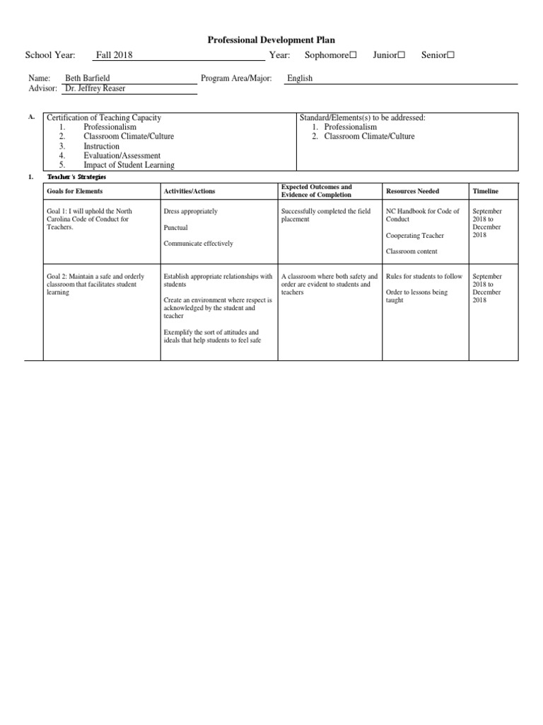 Barfield Beth - 003 PGP | PDF | Classroom | Teachers