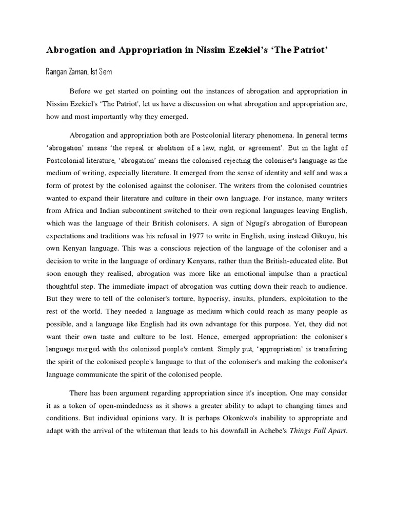 Abrogation and Appropriation | PDF | Grammatical Tense | English Language