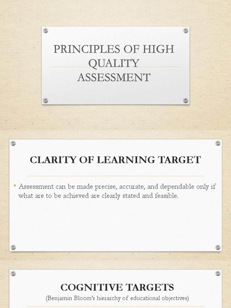Principles of High Quality Assessment (Presentation) | PDF | Test ...