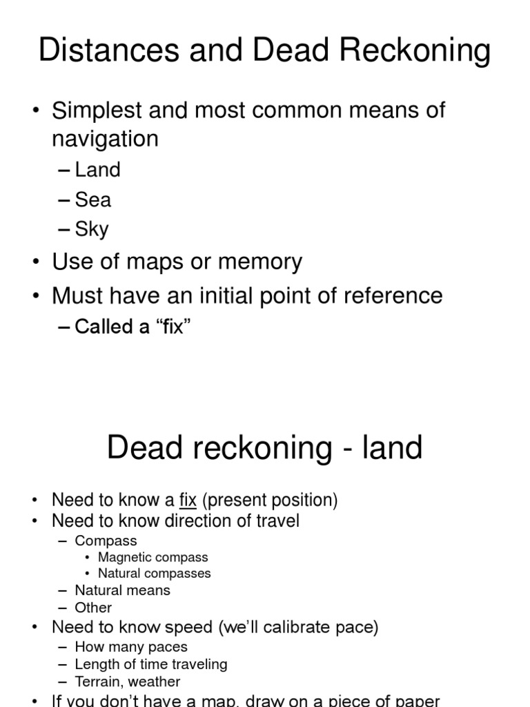 Distances and Dead Reckoning: - Simplest and Most Common Means of Navigation | PDF | Compass ...