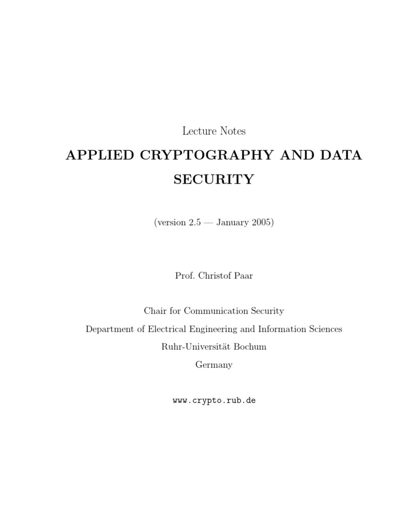 Cryptography and Data Security | Download Free PDF | Cryptanalysis | Cryptography