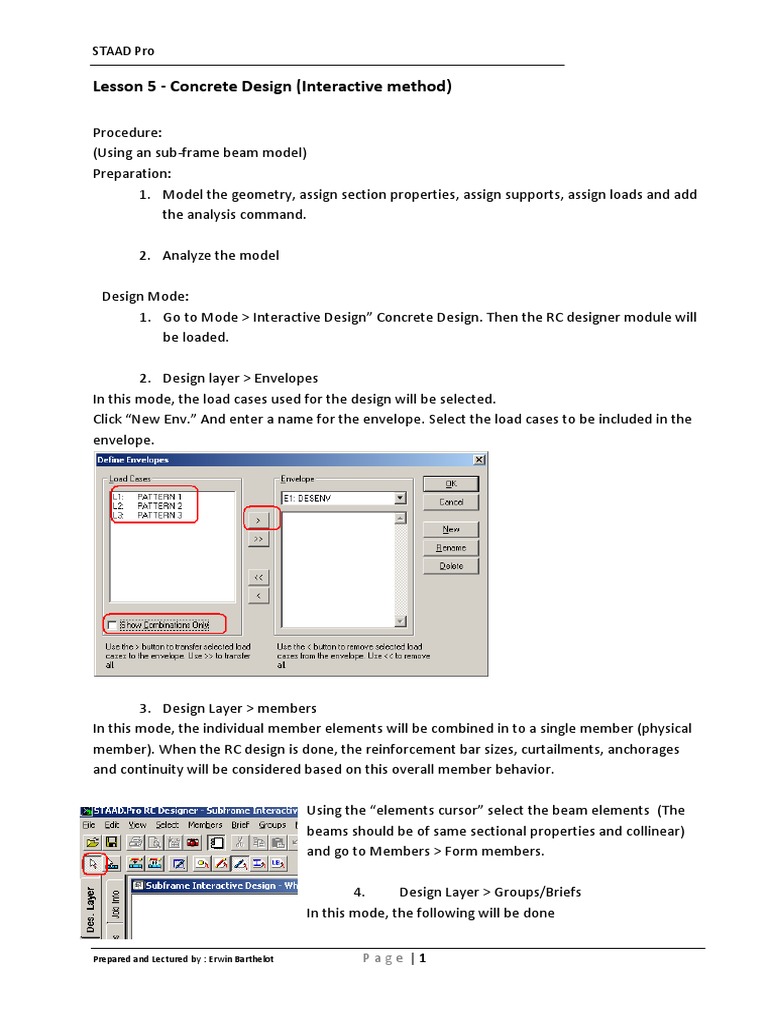 STAAD Pro Tutorial - Lesson 05 - Concrete Design - Interactive Method ...