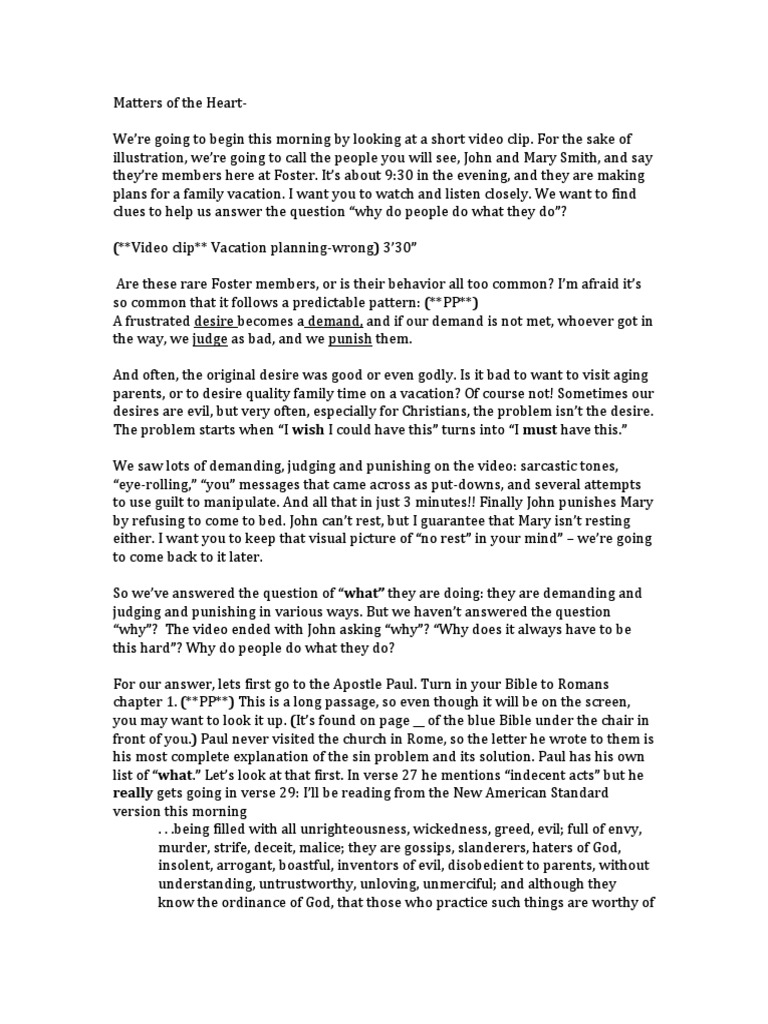 Matter of The Heart | PDF | Jesus | Idolatry