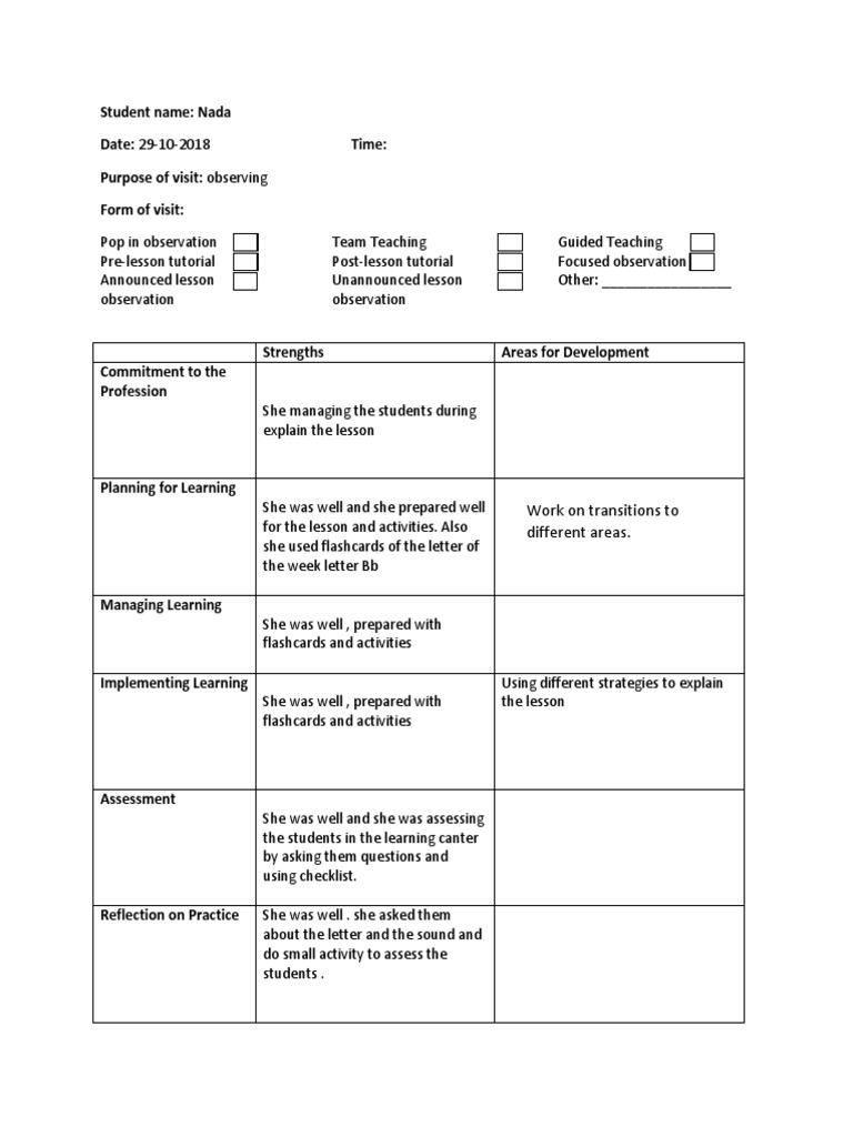 Peer Observation | PDF