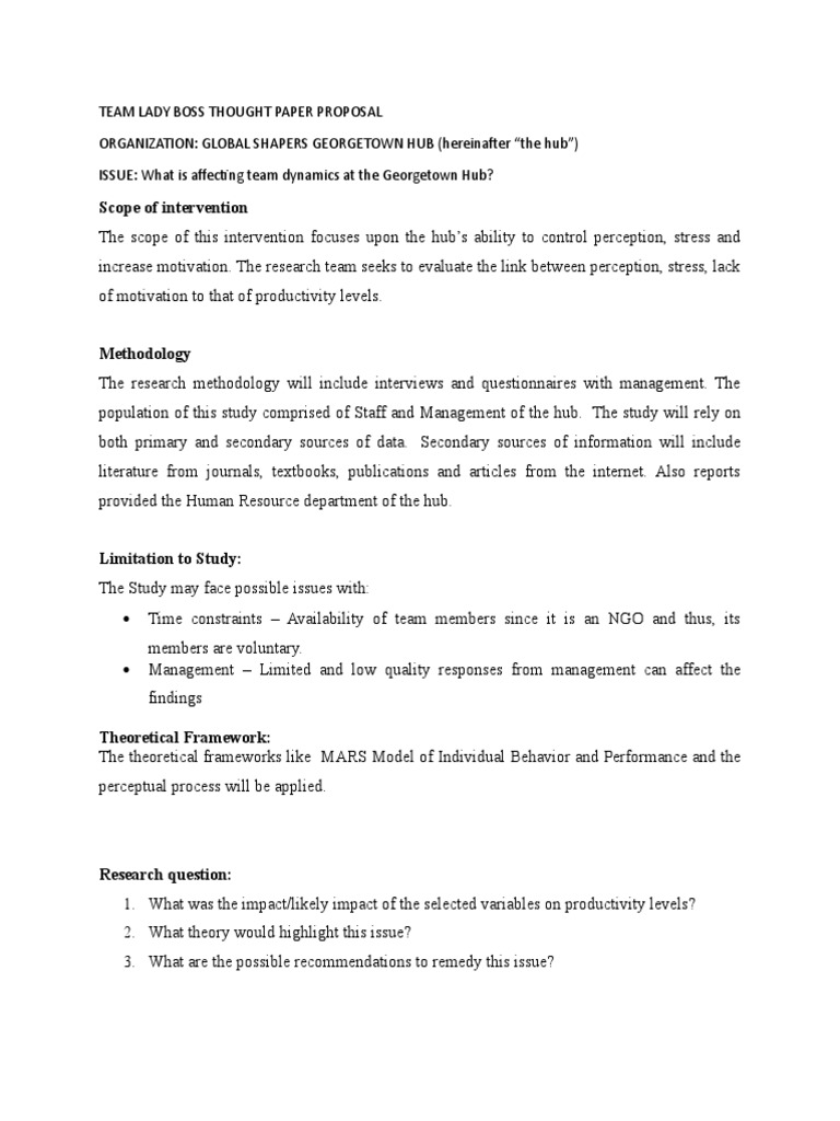 Thought Paper Proposal | PDF