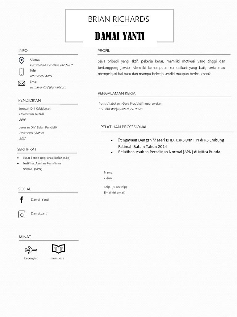Format CV Kosong | PDF
