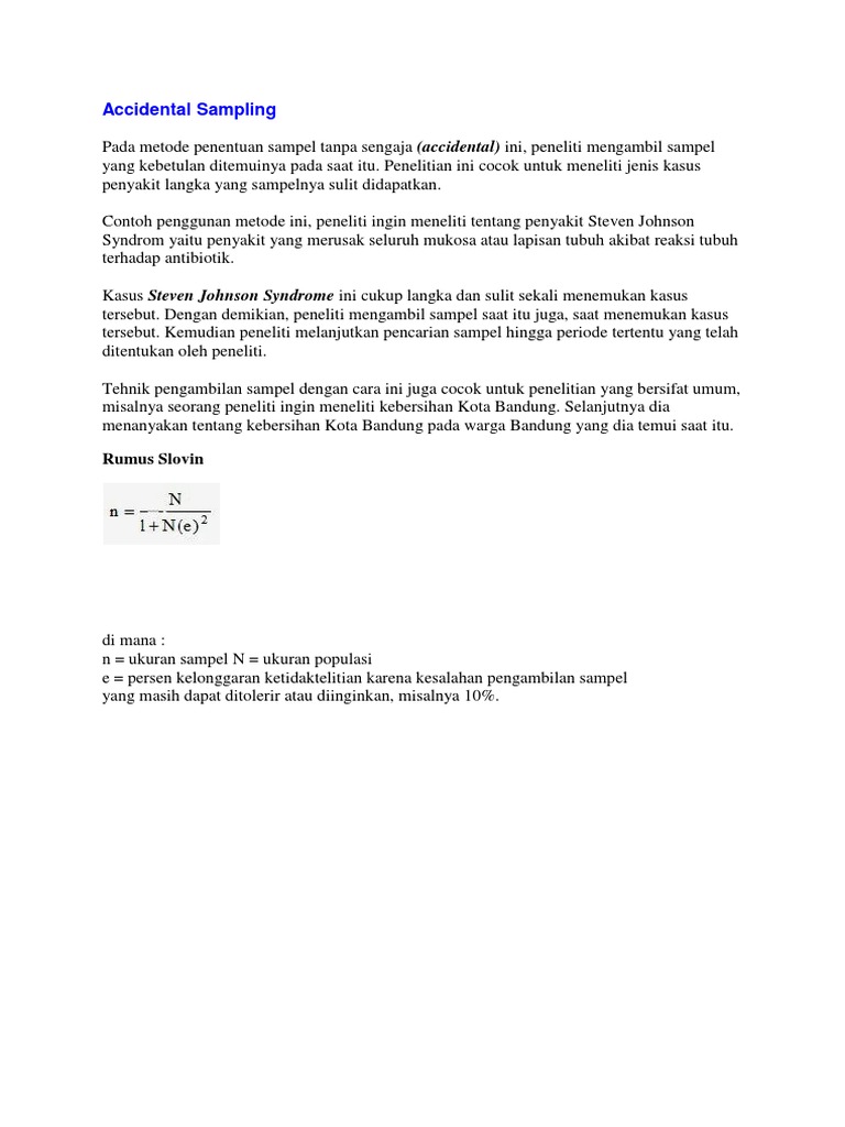 Accidental Sampling | PDF