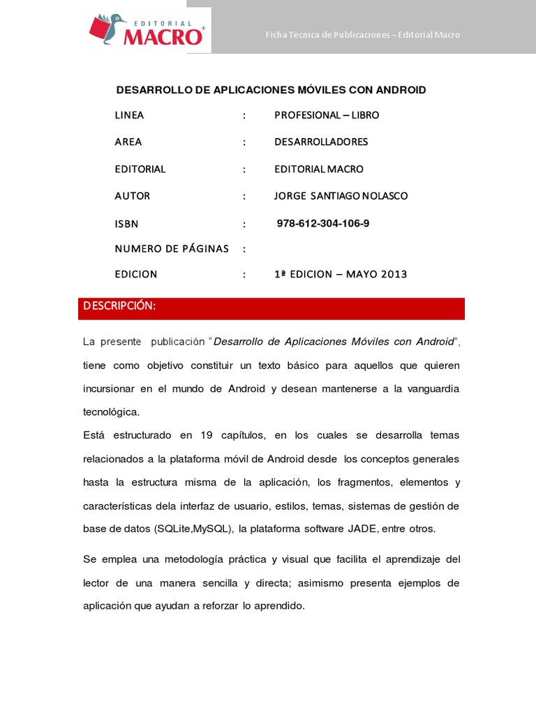 Desarrollo de Aplicaciones Moviles Con Android PDF | PDF | Android ...