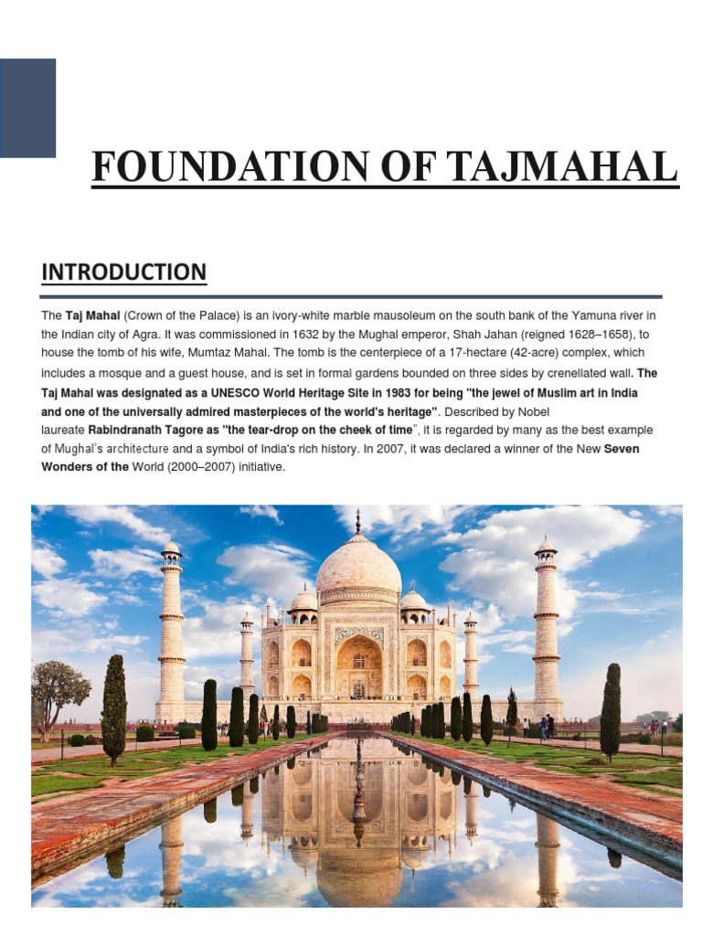Taj Mahal Foundation: Wood and Design Insights | PDF | Nature