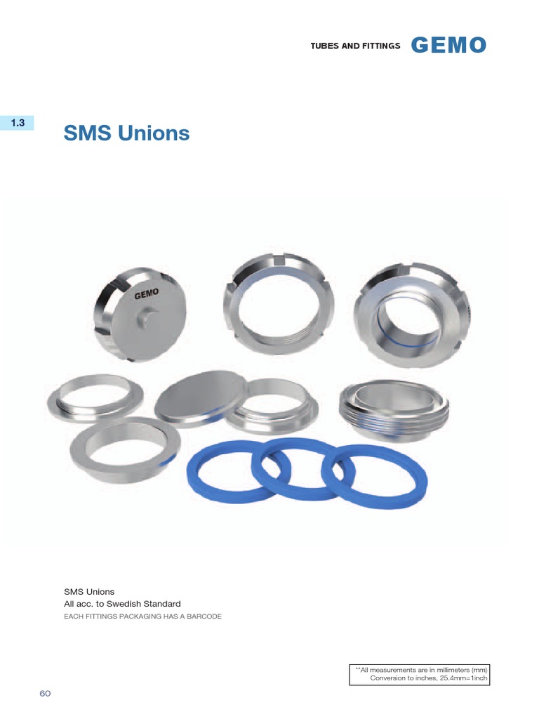 SMS Unions | PDF | Pipe (Fluid Conveyance) | Building Materials