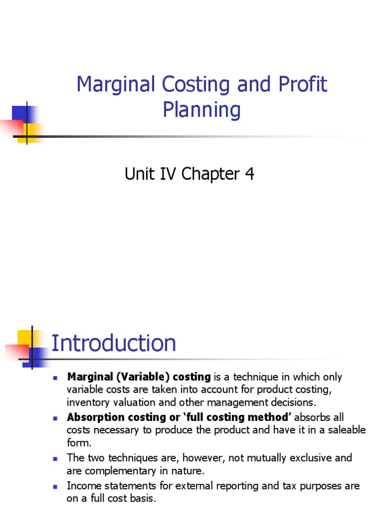 Marginal Costing Notes | PDF | Cost Accounting | Profit (Economics)