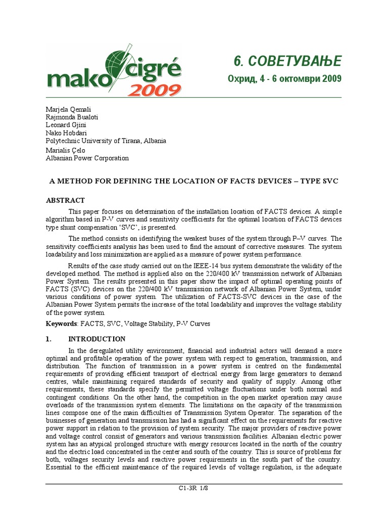 Location of Facts Devices | PDF | Electric Power Transmission ...