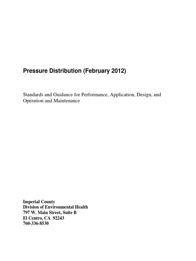 Pressure Distribution Standards | PDF | Pump | Septic Tank