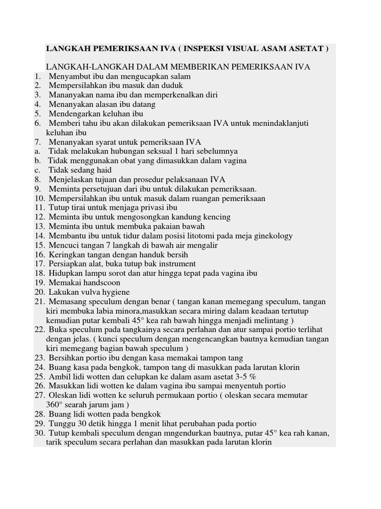Langkah Pemeriksaan Iva | PDF