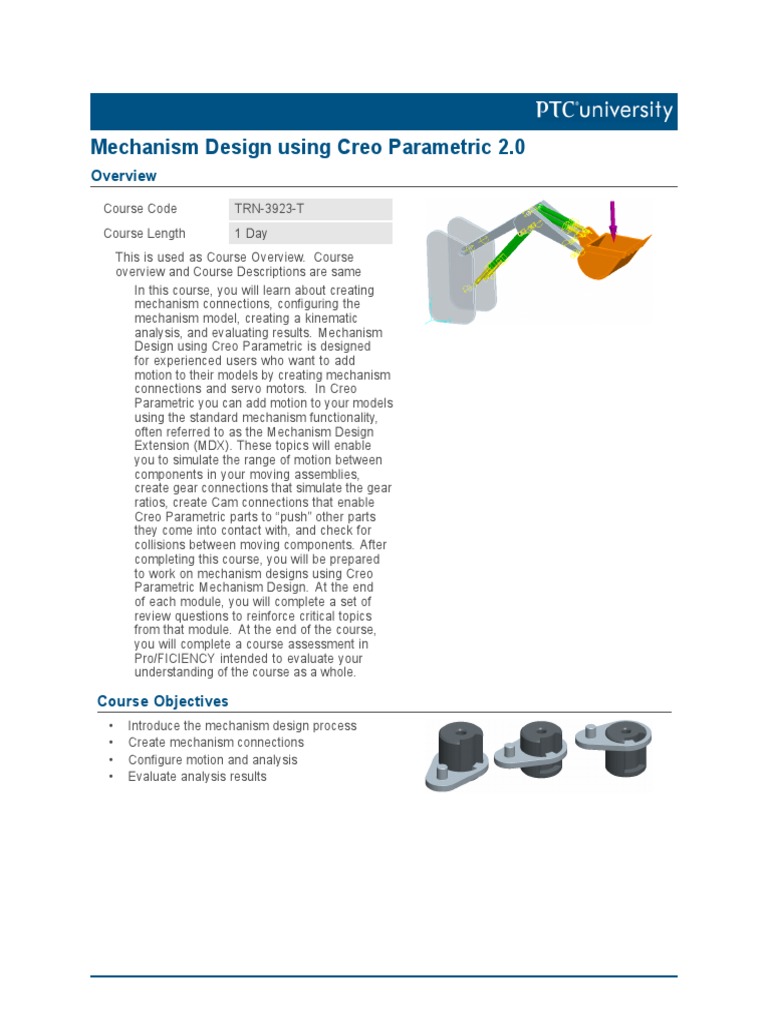 Creo Parametric Mechanism Design Course | PDF | Gear | Engineering