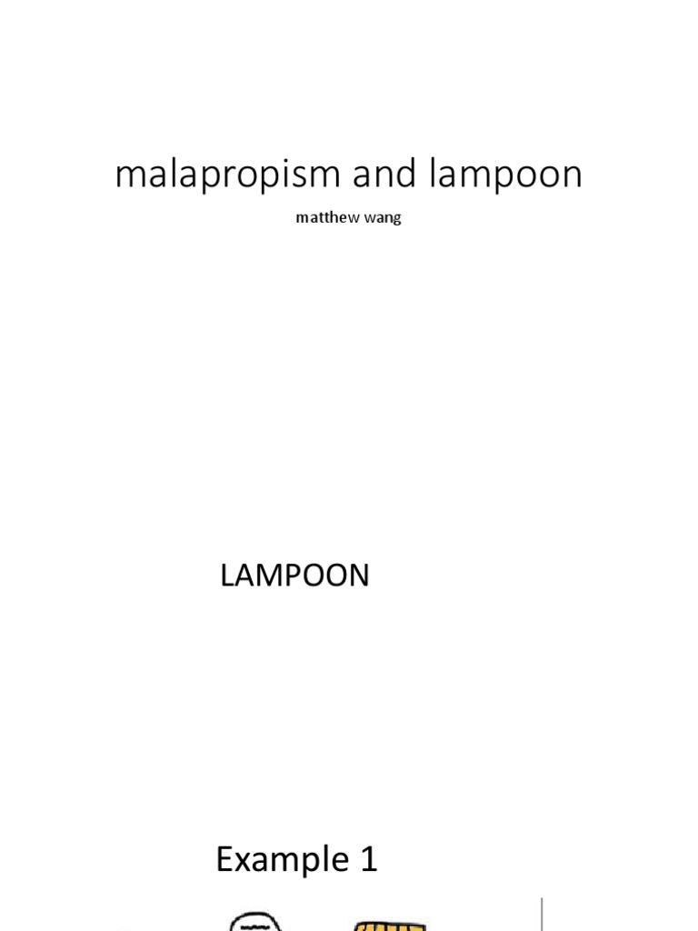 Malapropism and Lampoon | PDF
