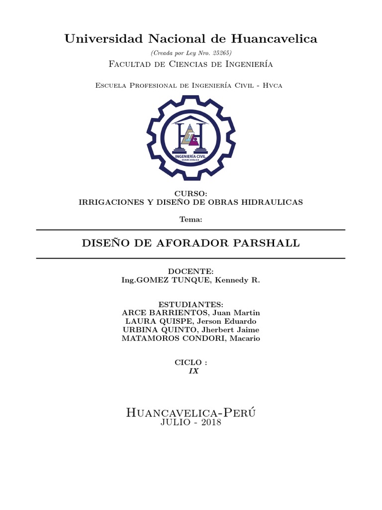 Parshall PDF | PDF | Canal | Hormigón