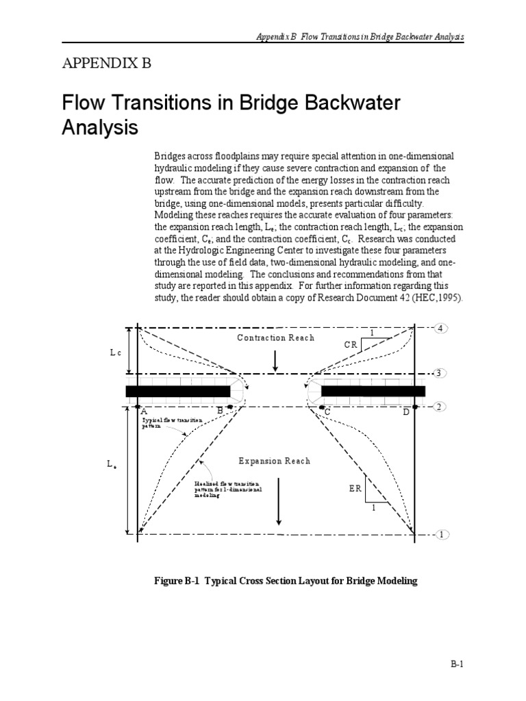 Flow Transitions in Bridge Backwater Analysis: Appendix B | PDF