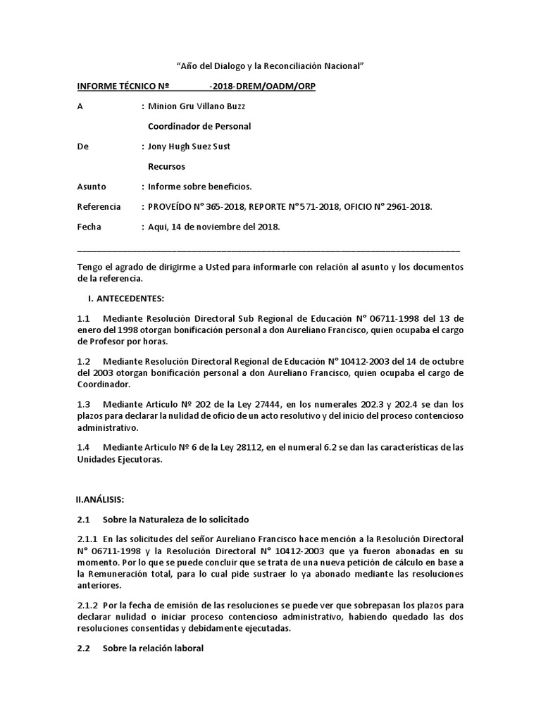 Modelo Informe Tecnico | Política | Gobierno | Prueba gratuita de 30 ...