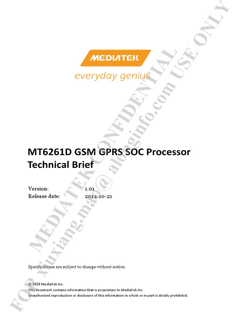 mt6261d Mediatek | PDF | General Packet Radio Service | Electricity