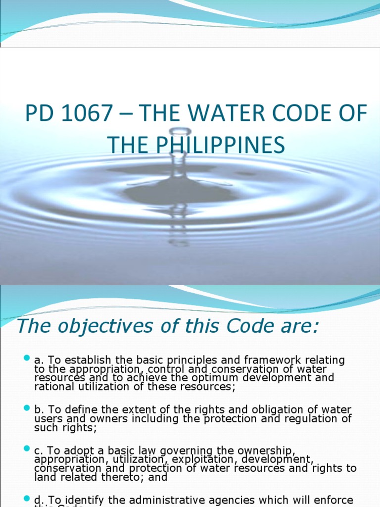 Overview of PD 1067 Water Code | PDF | River | Water