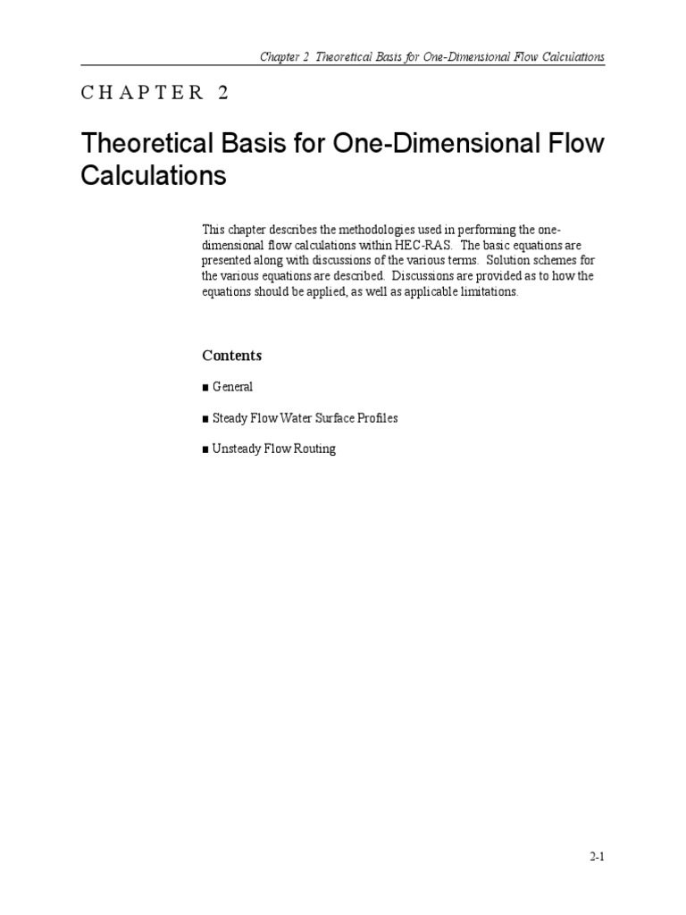 Theoretical Basis For One-Dimensional Flow Calculations | PDF | Fluid ...