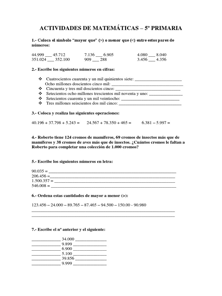 Actividades 5o Primaria PDF | PDF | Adjetivo | Palabra