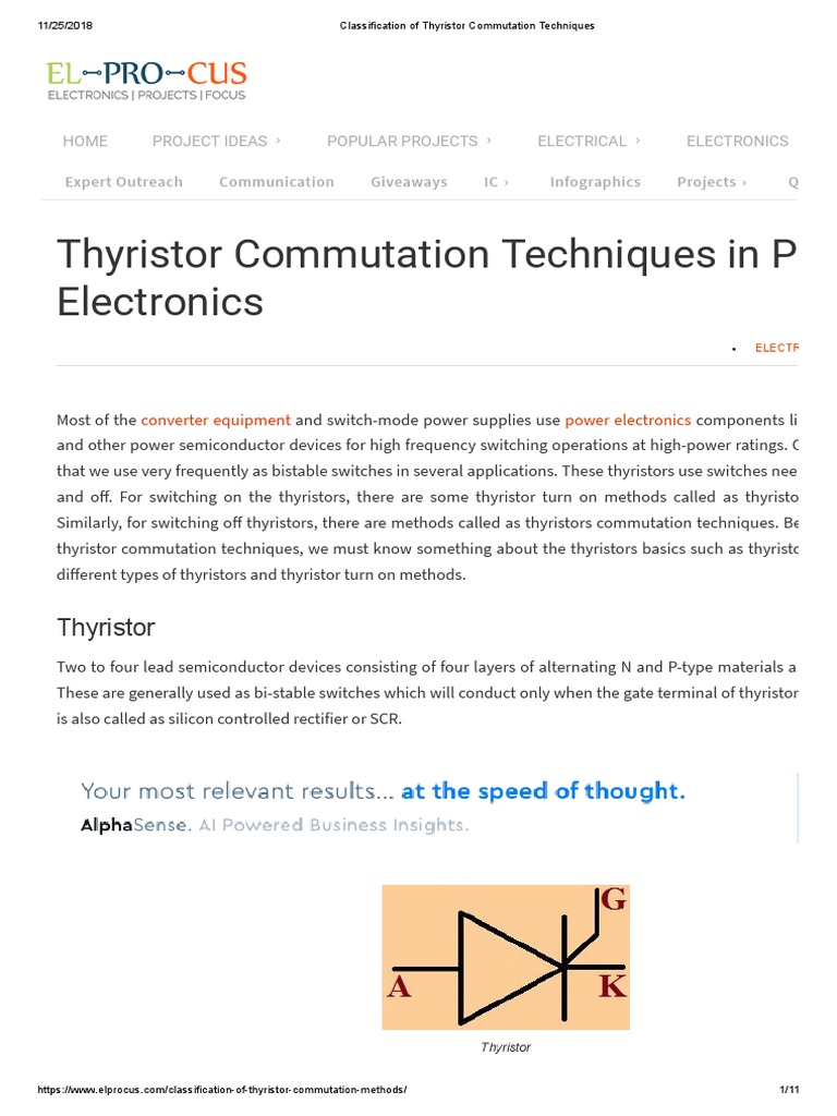 Classification of Thyristor Commutation Techniques | PDF | Electricity ...