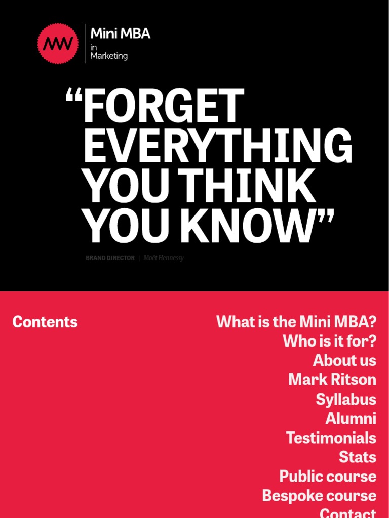 Mini MBA in Marketing Brochure Website 2018 New Price 09082018 PDF ...