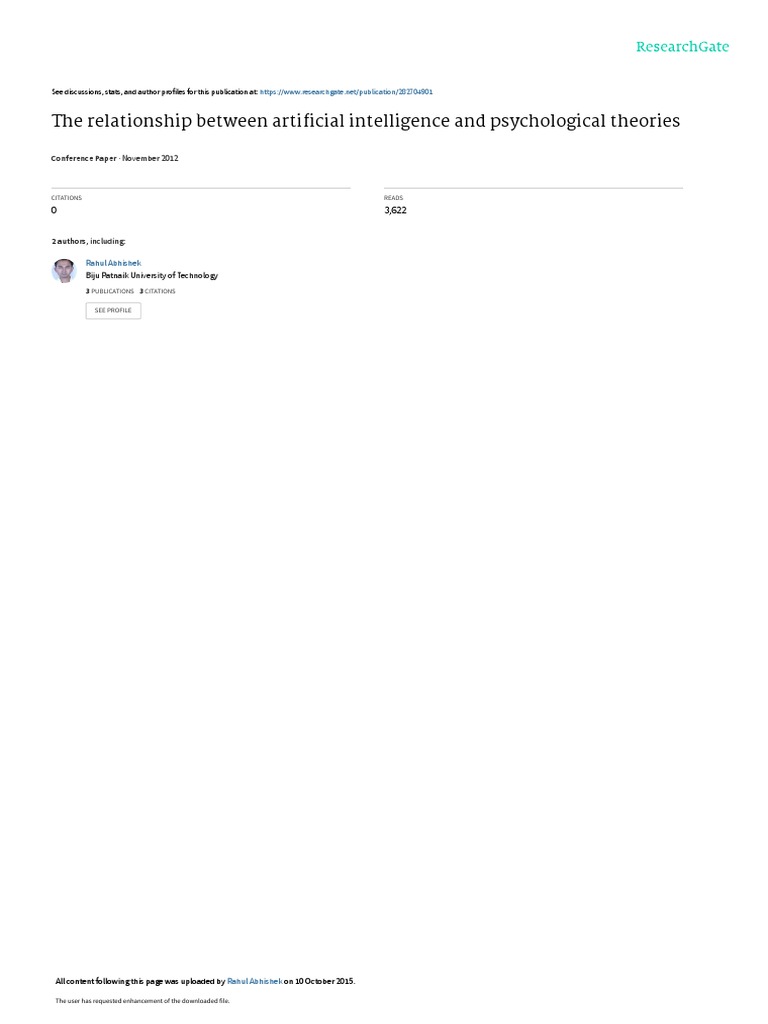 The Relationship Between Artificial Intelligence and Psychological ...