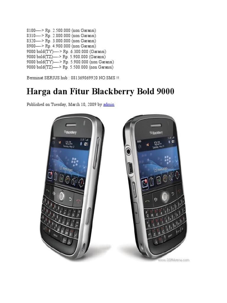 Harga Dan Fitur Blackberry Bold 9000: Admin | PDF | General Packet ...