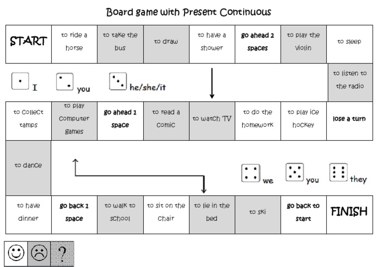 Present Continuous Board Game Activities | PDF