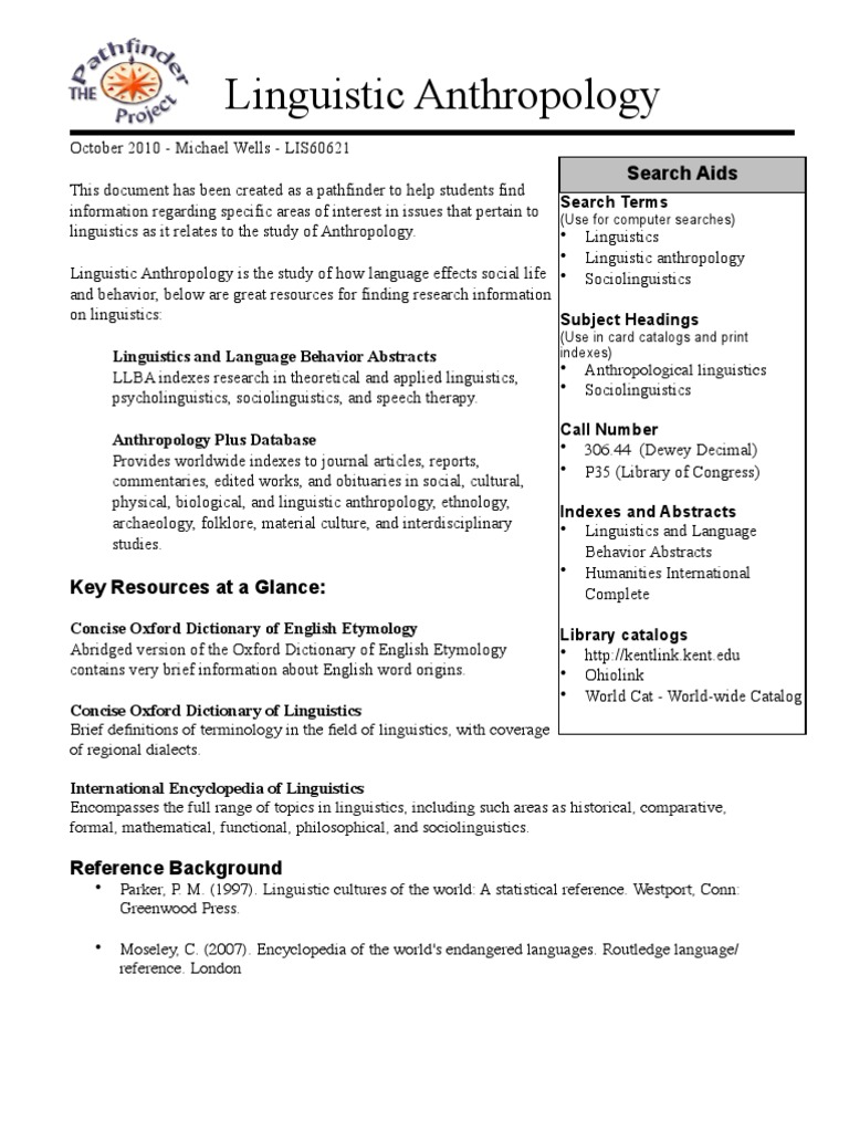 Anthropology | Linguistics | Anthropology | Free 30-day Trial | Scribd