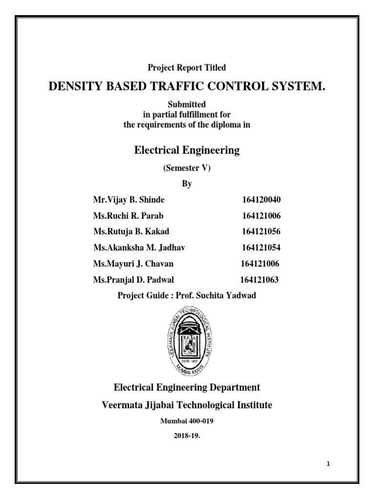 Density Based Traffic Control System.: Electrical Engineering | PDF ...