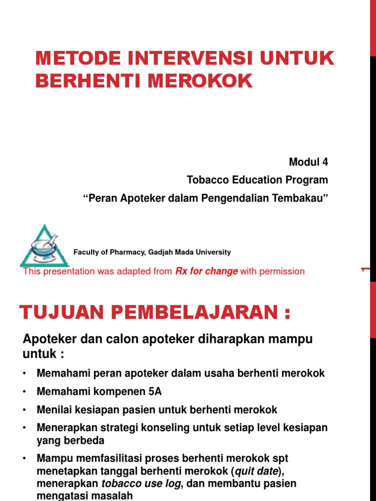 4 - Metode Intervensi Berhenti Merokok PDF | PDF