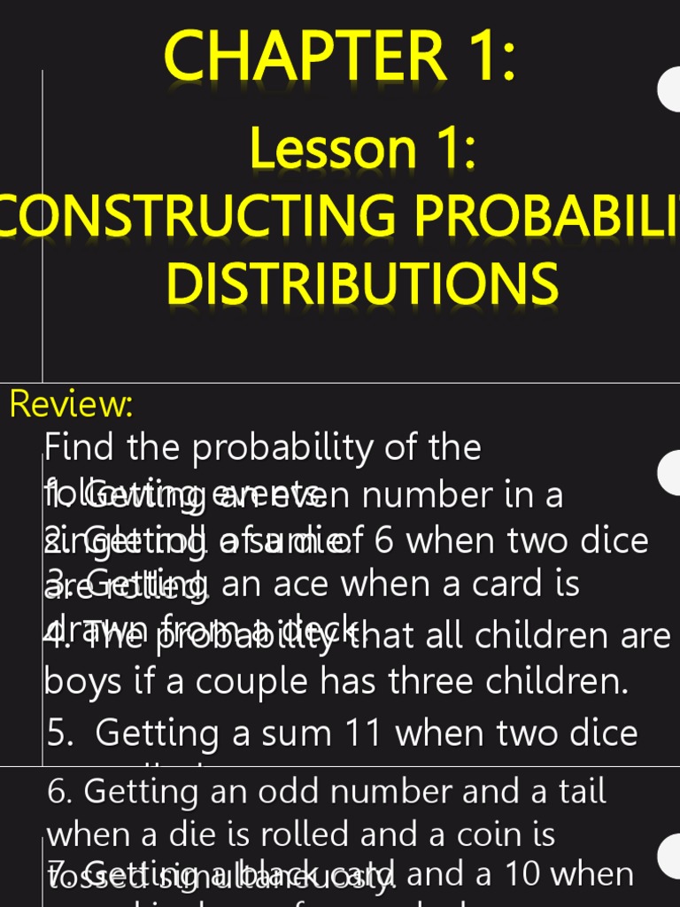 C1 Lesson 2 - Constructing Probability Distribution | PDF | Probability Distribution | Random ...