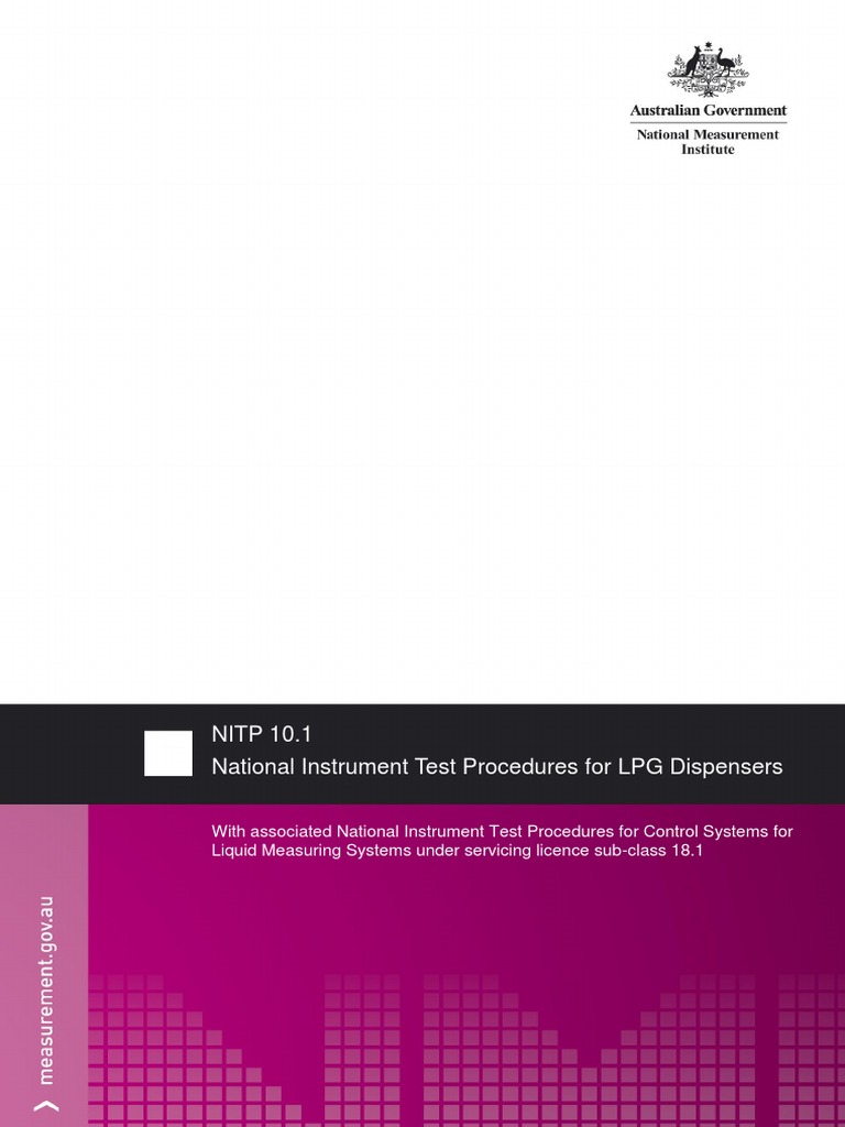 NITP 10.1 National Instrument Test Procedures for LPG Dispensers