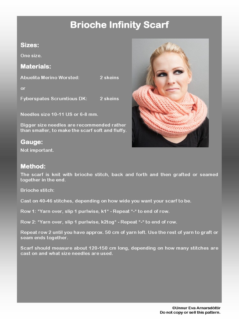 Brioche Infinity Scarf | PDF